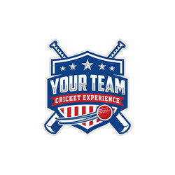 Cricket team logo template design Royalty Free Vector Image