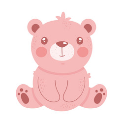 Cute pink bear animal Royalty Free Vector Image