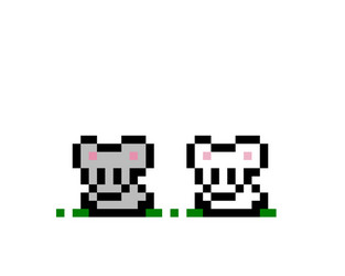 8-bit pixel rat animals for game assets Royalty Free Vector