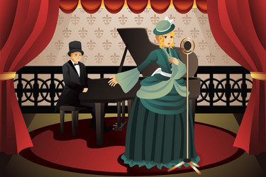 Male opera singer character cartoon Royalty Free Vector