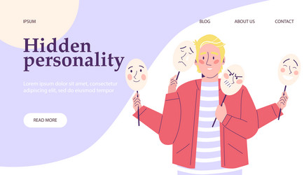 People holding fake masks flat Royalty Free Vector Image