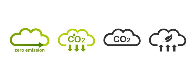 Carbon dioxide emissions black icon Royalty Free Vector
