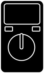 Electric test meter device icon Royalty Free Vector Image