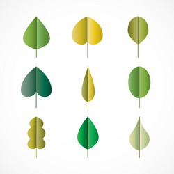 Green leaves simple icons Royalty Free Vector Image