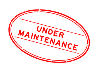 Grunge red under maintenance word square rubber Vector Image