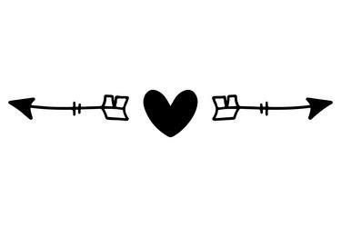 Decorative Line Divider Heart