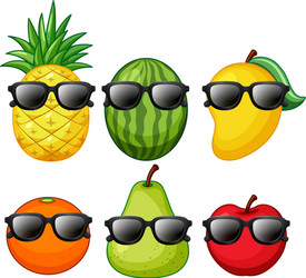 Set of mixed fruit Royalty Free Vector Image - VectorStock