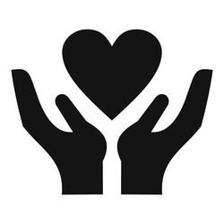 Care hand support icon simple unit shield Vector Image