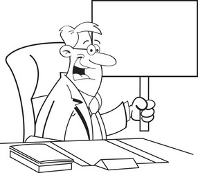 Cartoon man holding a sign Royalty Free Vector Image