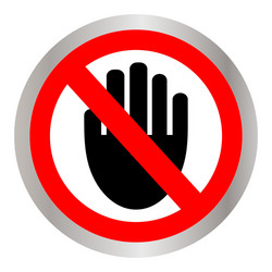 No entry hand sign Royalty Free Vector Image - VectorStock