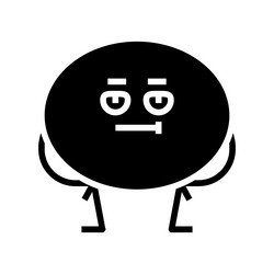 Oval geometric shape character line icon Vector Image