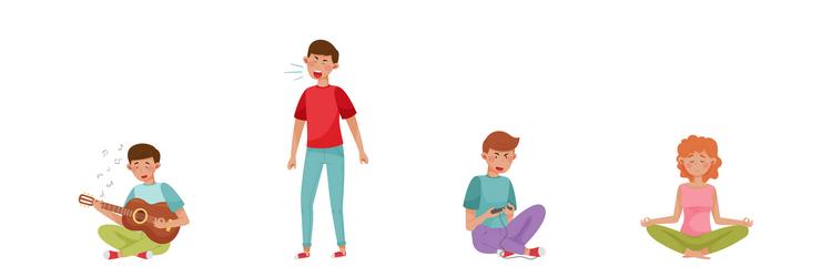 People characters relieve stress and relax Vector Image