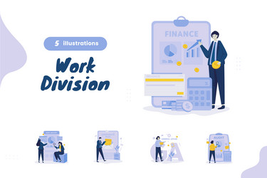 Office worker division set Royalty Free Vector Image