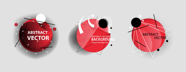 Round abstract design elements set on black Vector Image