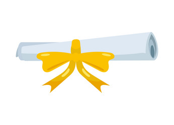 Graduation diploma roll achievement Royalty Free Vector