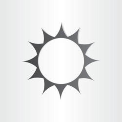 Sun with spiny rays simple black icon shadow Vector Image