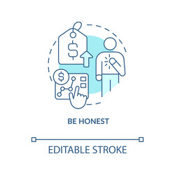 Be honest blue gradient concept icon Royalty Free Vector