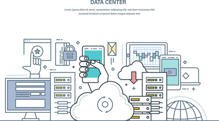Data center cloud storage database digital Vector Image