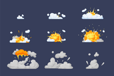 Cartoon explosion exploding bomb atomic explode Vector Image