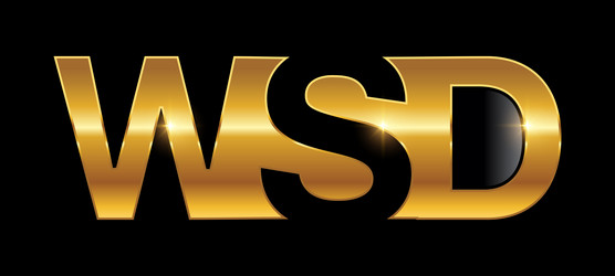 Golden monogram logo initial letters wsd Vector Image