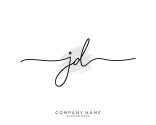 Jd initial handwriting logo design Royalty Free Vector Image