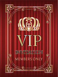 Vip theatre golden sign of event premium Vector Image