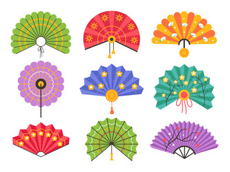 China hand fan cartoon Royalty Free Vector Image