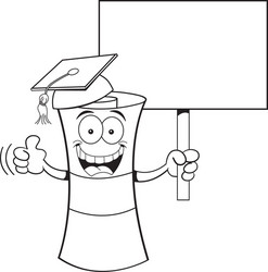 Cartoon star holding a sign Royalty Free Vector Image