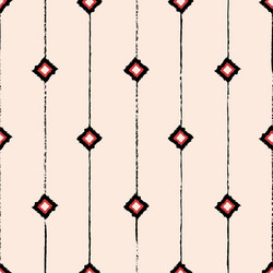 Red black square caro ecru seamless pattern Vector Image