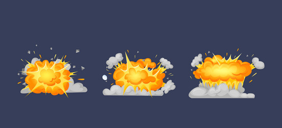 Frame animation with effect burning explosion Vector Image