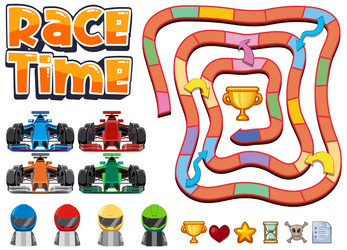 Maze game template with car racing theme Vector Image
