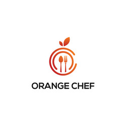 Orange restaurant logo Royalty Free Vector Image