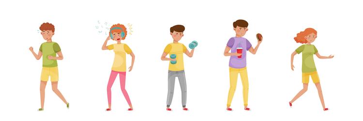 People characters relieve stress and relax Vector Image