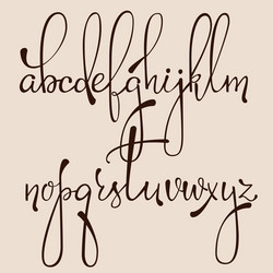 Calligraphy cursive font Royalty Free Vector Image