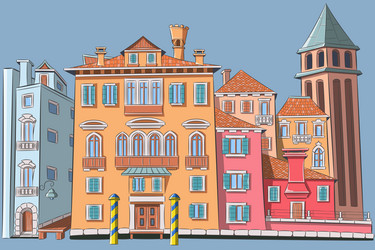 Color drawing of old multi-colored traditional Vector Image