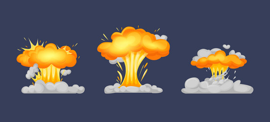Frame animation with effect burning explosion Vector Image