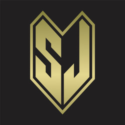 Sj logo monogram with emblem style isolated Vector Image