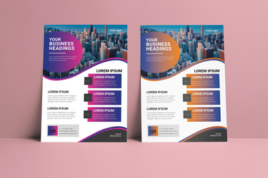 Two page business leaflet flyer template Vector Image