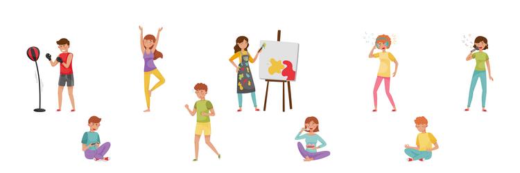 People characters relieve stress and relax Vector Image