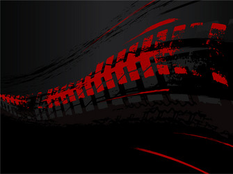 Black and red tire track grunge background Vector Image