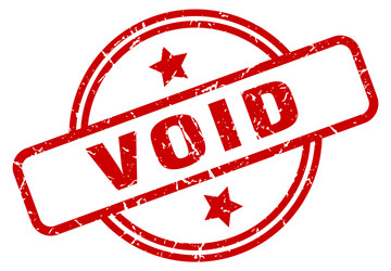 Square grunge red void stamp Royalty Free Vector Image