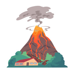 Volcano eruption Royalty Free Vector Image - VectorStock