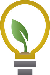 Natural light bulb lamp logo design template Vector Image