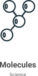 Chemical structure outline icon thin line black Vector Image