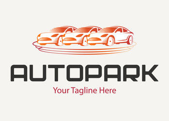 Creative modern autopark logo parking sign car Vector Image