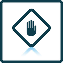 Icon of warning hand Royalty Free Vector Image