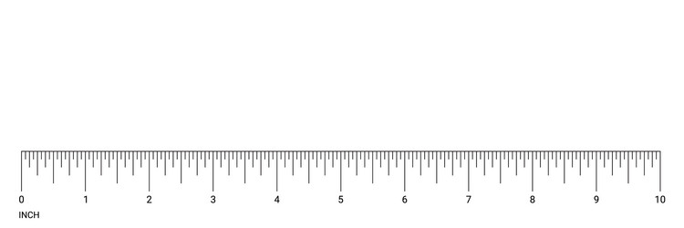 Ruler inch measurement numbers scale Royalty Free Vector