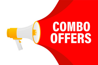 Combo offers announcement megaphone label Vector Image