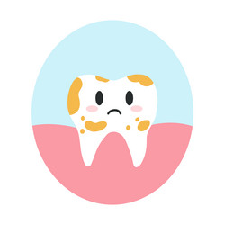 Fractured chipped tooth in cartoon flat style Vector Image