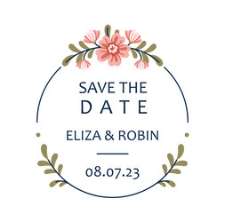 Floral wedding logo Royalty Free Vector Image - VectorStock